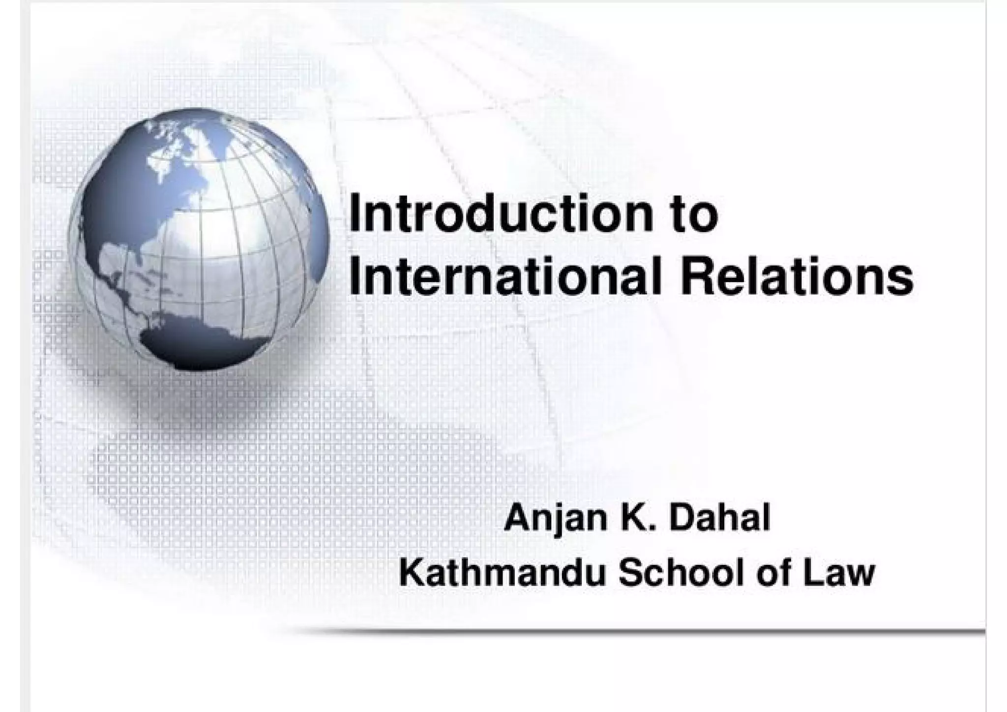 Introduction to international relation | PDF