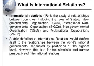 Introduction to international relation | PPT