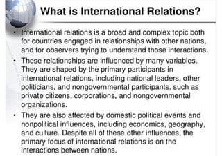 Introduction to international relation | PPT
