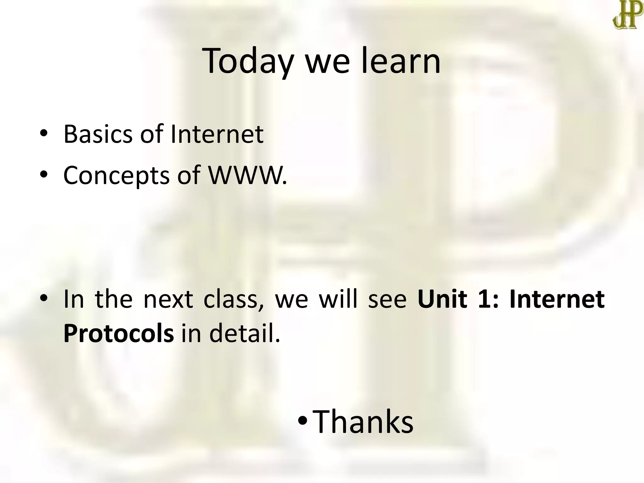 Introduction to internet | PPTX