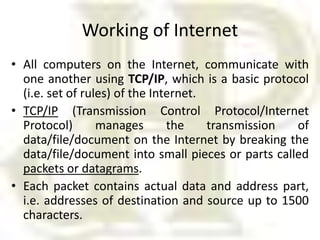 Introduction to internet | PPTX | Internet for Beginners | Internet