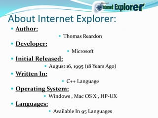 Introduction to internet explorer | PPTX