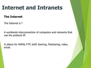 Introduction to Internets and Intranets.ppt | Internet for Beginners ...
