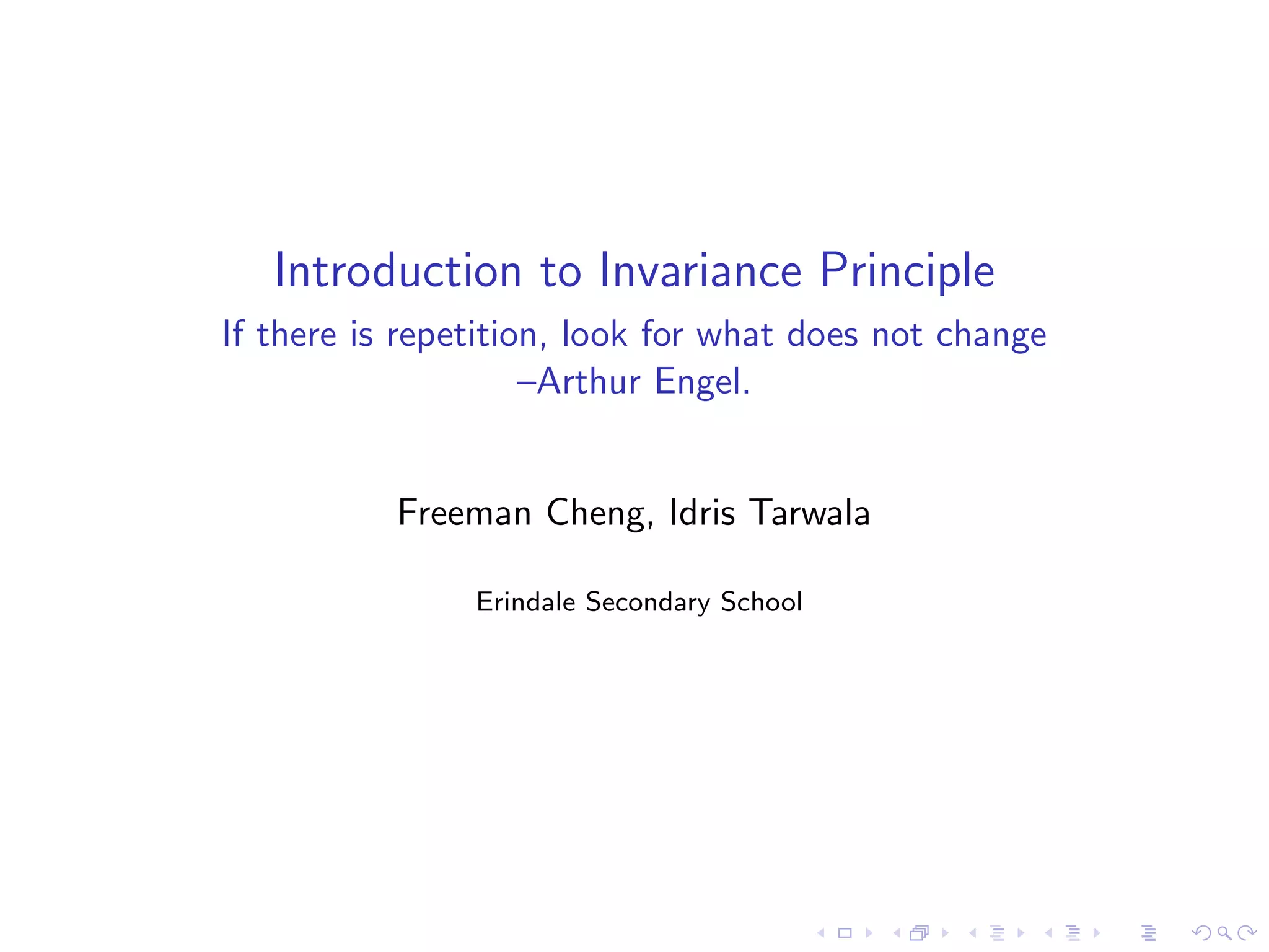 Introduction To Invariance Principle Pdf