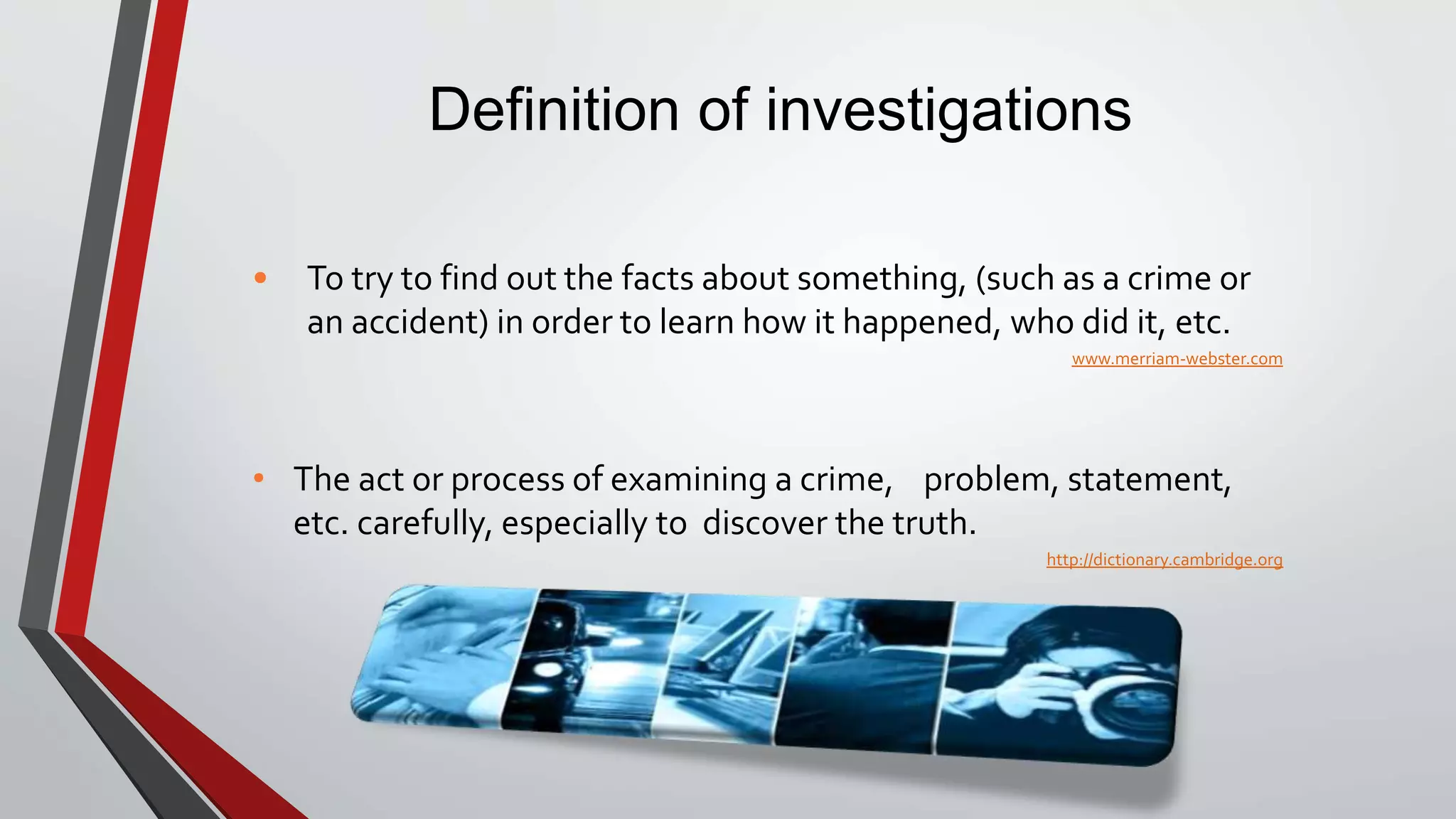 Introduction to investigation | PPTX