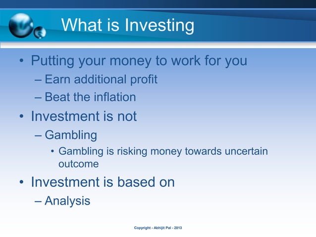 Introduction to investing - for young adults | PPTX
