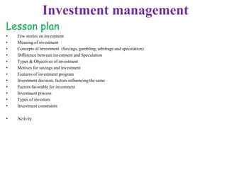Introduction to investment | PPT
