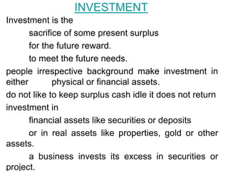 Introduction to investment | PPT