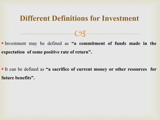 Introduction to investment | PPTX
