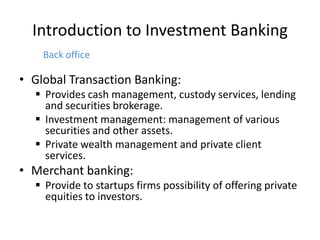 Introduction to investment banking | PPTX