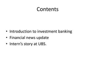 Introduction to investment banking | PPTX