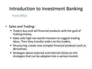 Introduction to investment banking | PPTX