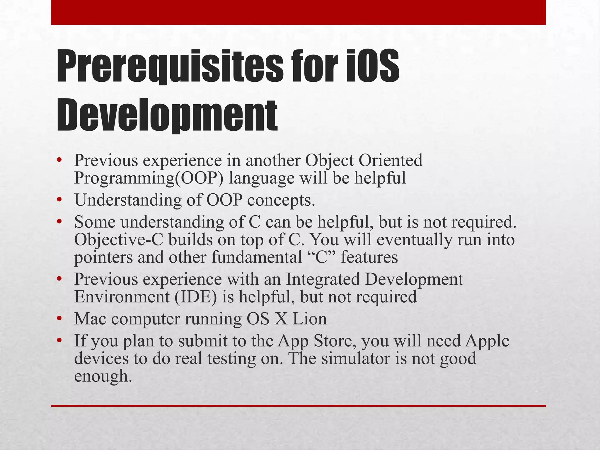 Introduction To Ios Development Pptx Operating Systems Computer