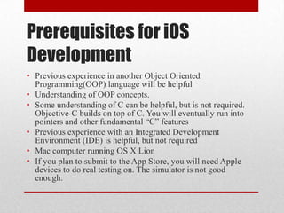 Introduction to iOS Development | PPTX