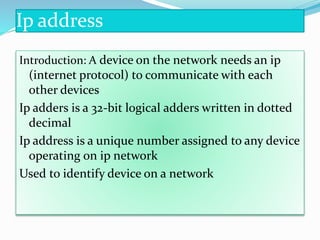 Introduction to ip addressing by kalyan kk | PPTX