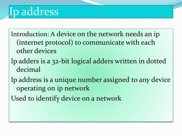 Introduction To Ip Addressing By Kalyan Kk Ppt