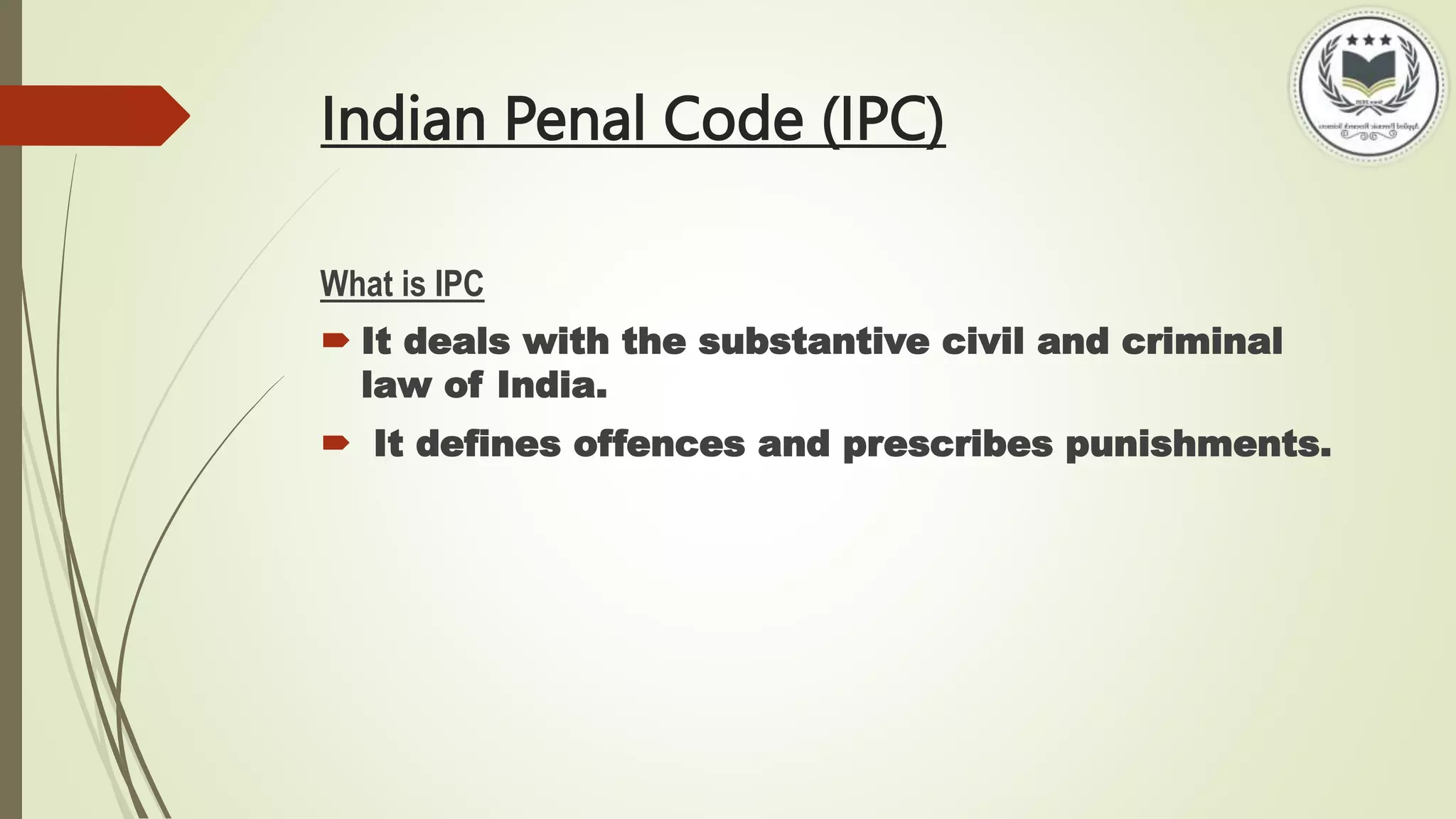 Introduction to IPC and CrPC Part 1 | PPTX