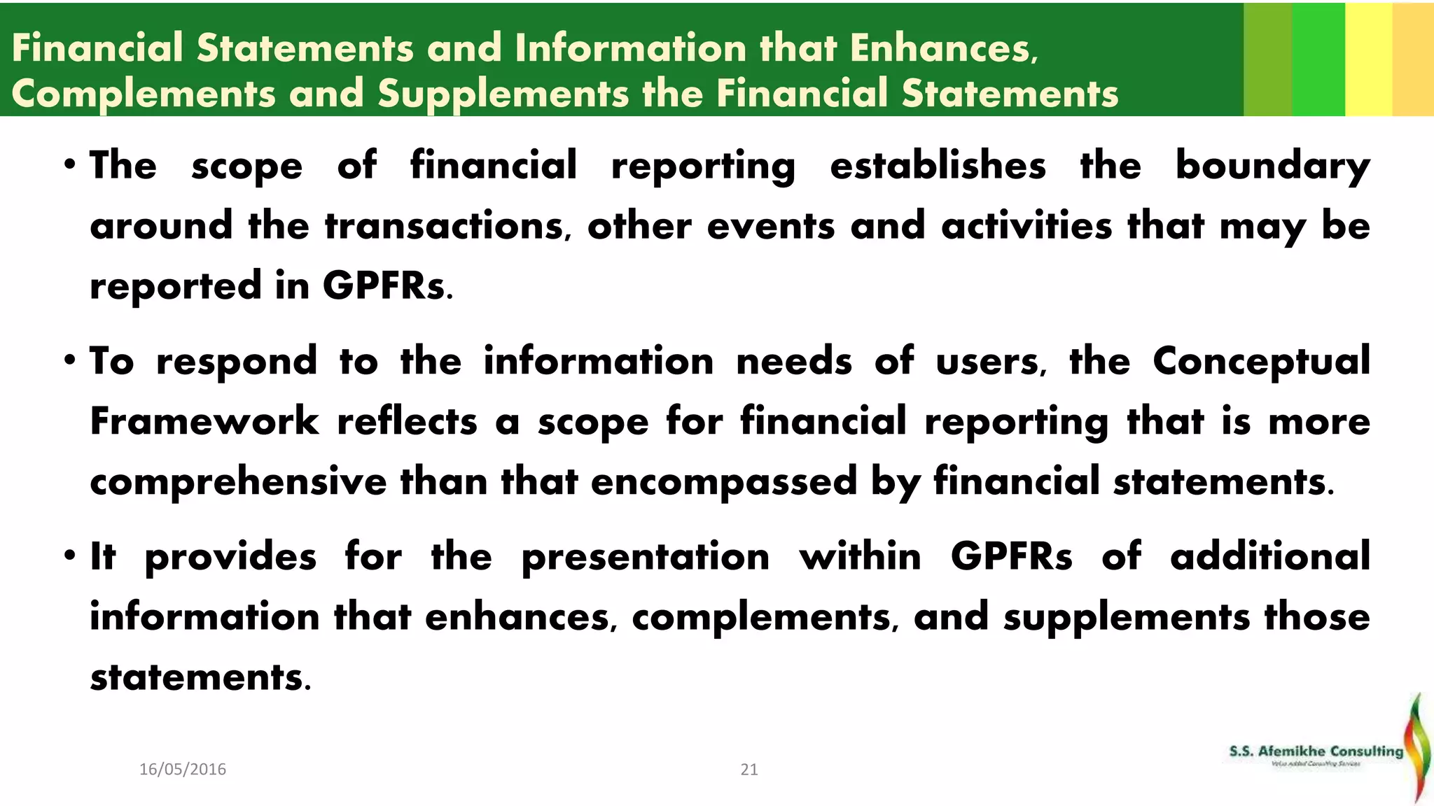 Introduction to IPSAS and conceptual framework | PPTX