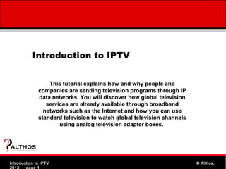 Introduction to IPTV | PPT