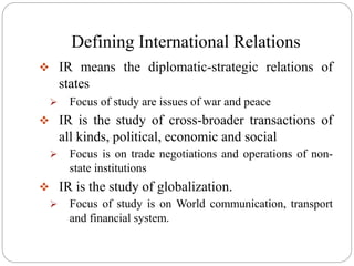Introduction to INTERNATIONAL RELATIONS | PPTX