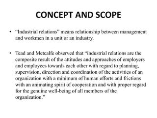 Introduction to Industrial Relations | PPTX