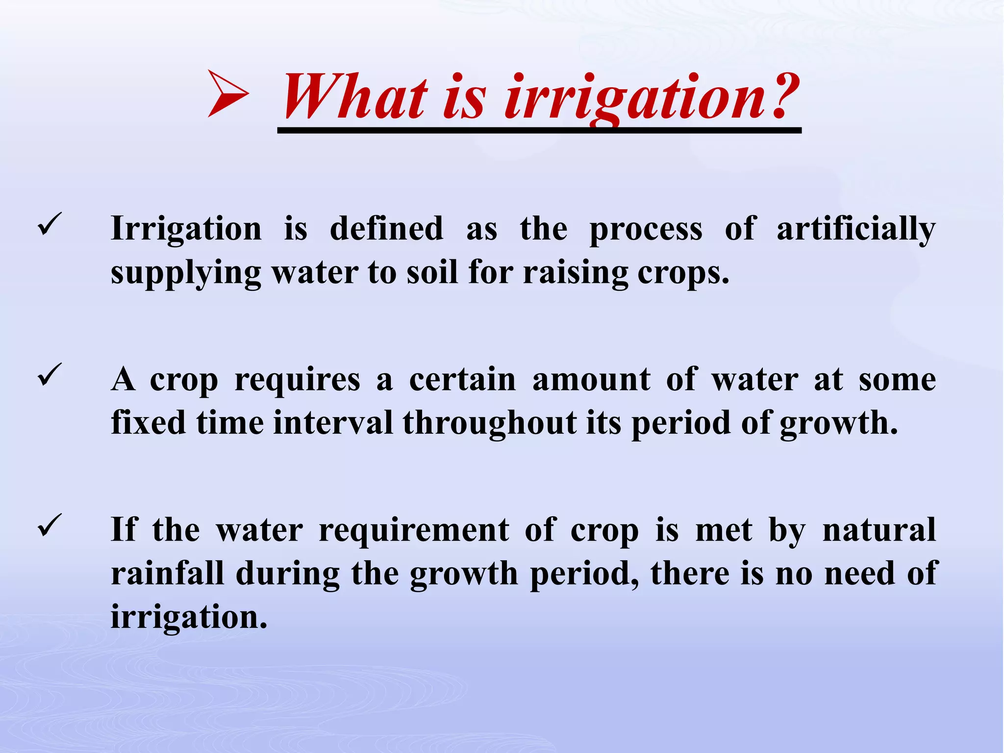 Introduction To Irrigation | PPTX