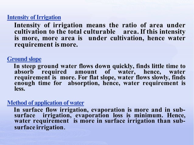 Introduction To Irrigation | PPTX | Agriculture | Industries