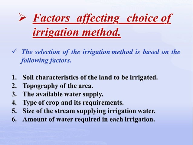 Introduction To Irrigation | PPTX | Agriculture | Industries