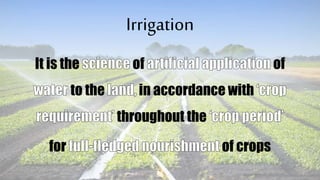 Introduction to Irrigation Engineering | PPTX