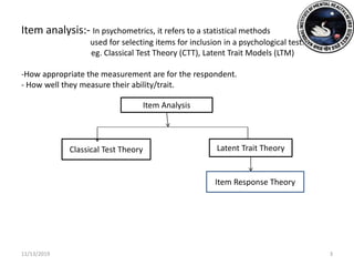 Introduction to unidimensional item response model | PPTX