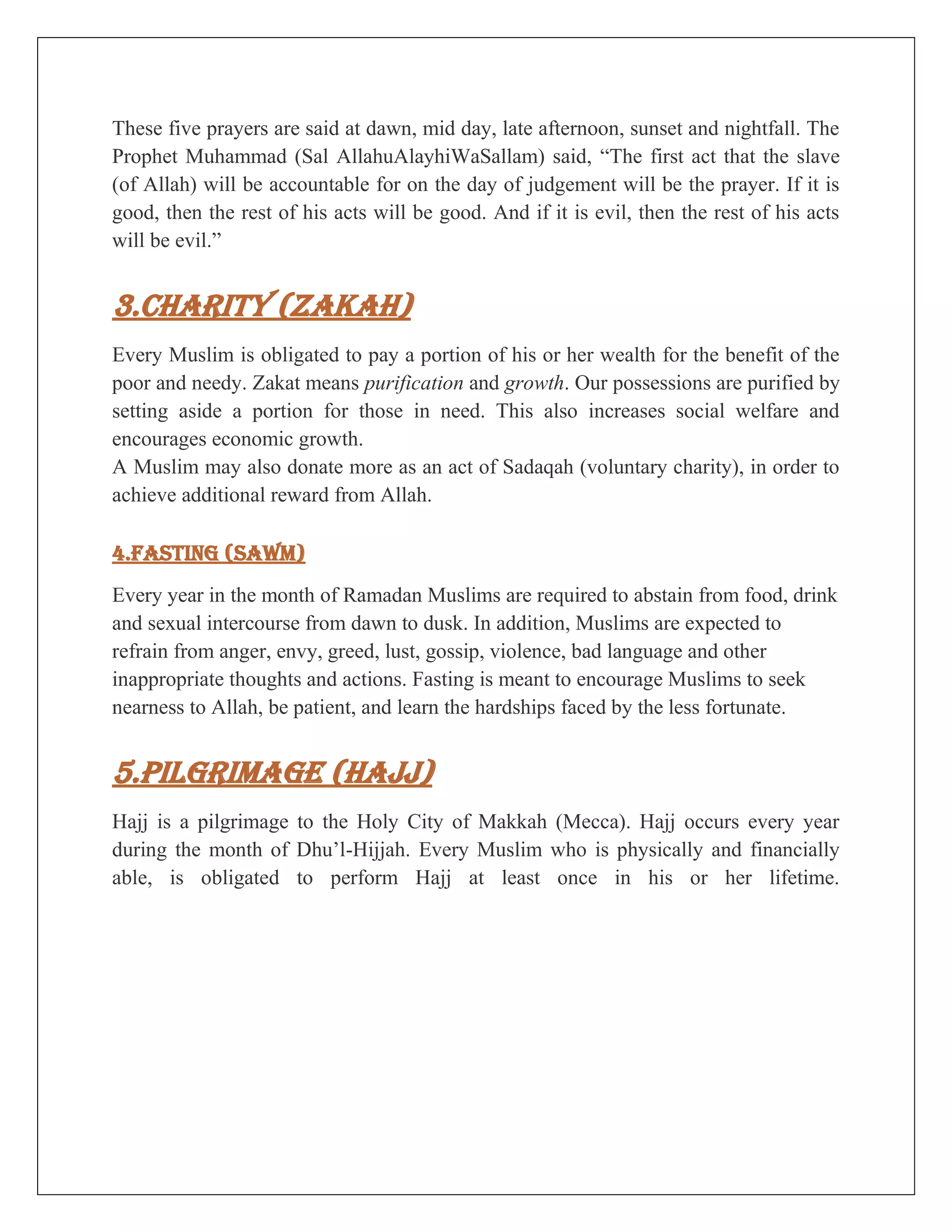 Introduction to islam assignment for students ms word | DOCX