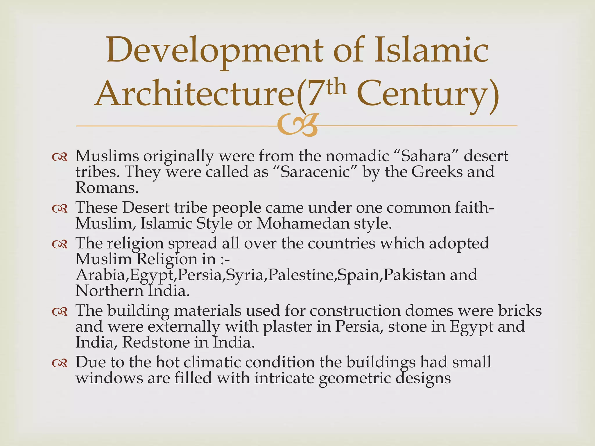 Introduction to islamic architecture | PPTX
