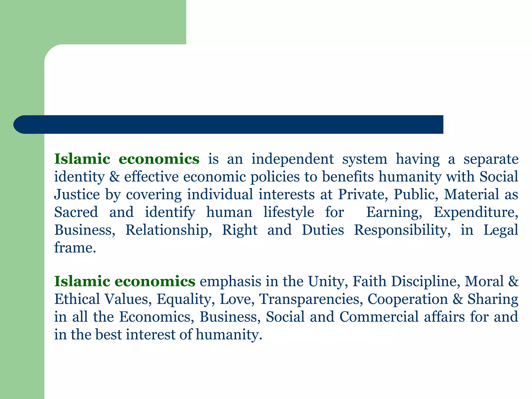 Introduction to Islamic economics and finance system | PPT