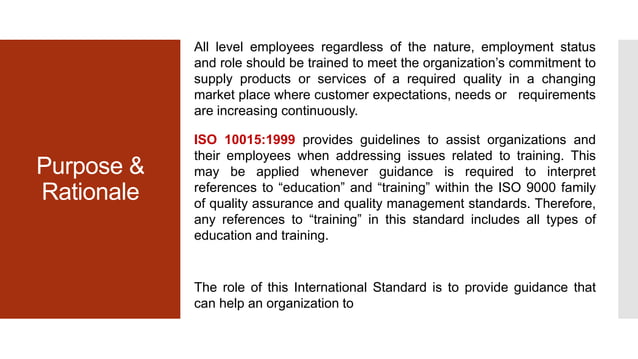 Introduction to ISO 10015 Quality Management – Guidelines for Training | PPTX | Business ...