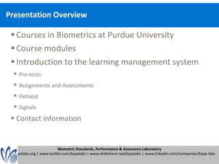 Biometric Courses | PPTX | Technology & Computing