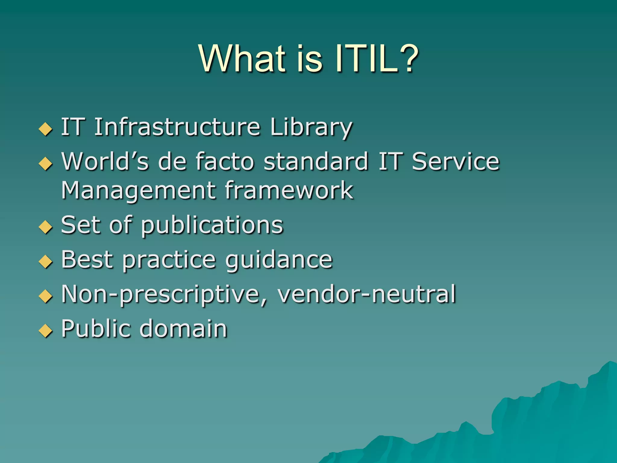Introduction To ITIL Slide Share | PPTX