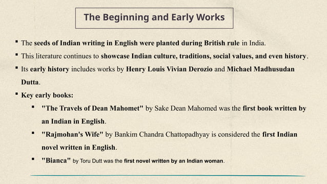 Introduction to Indian Writing in English | PPTX