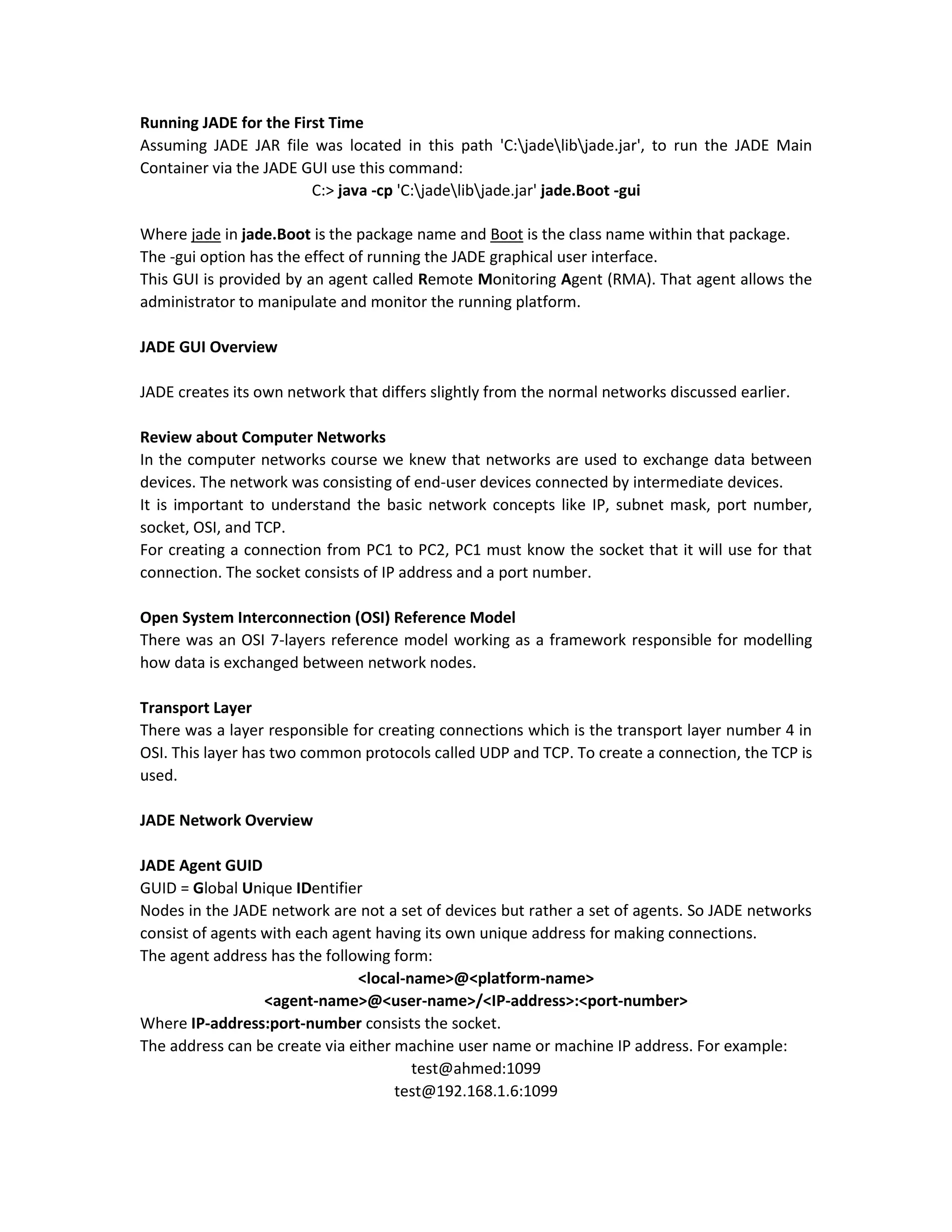 Introduction to JADE (Java Agent DEvelopment) Framework | PDF