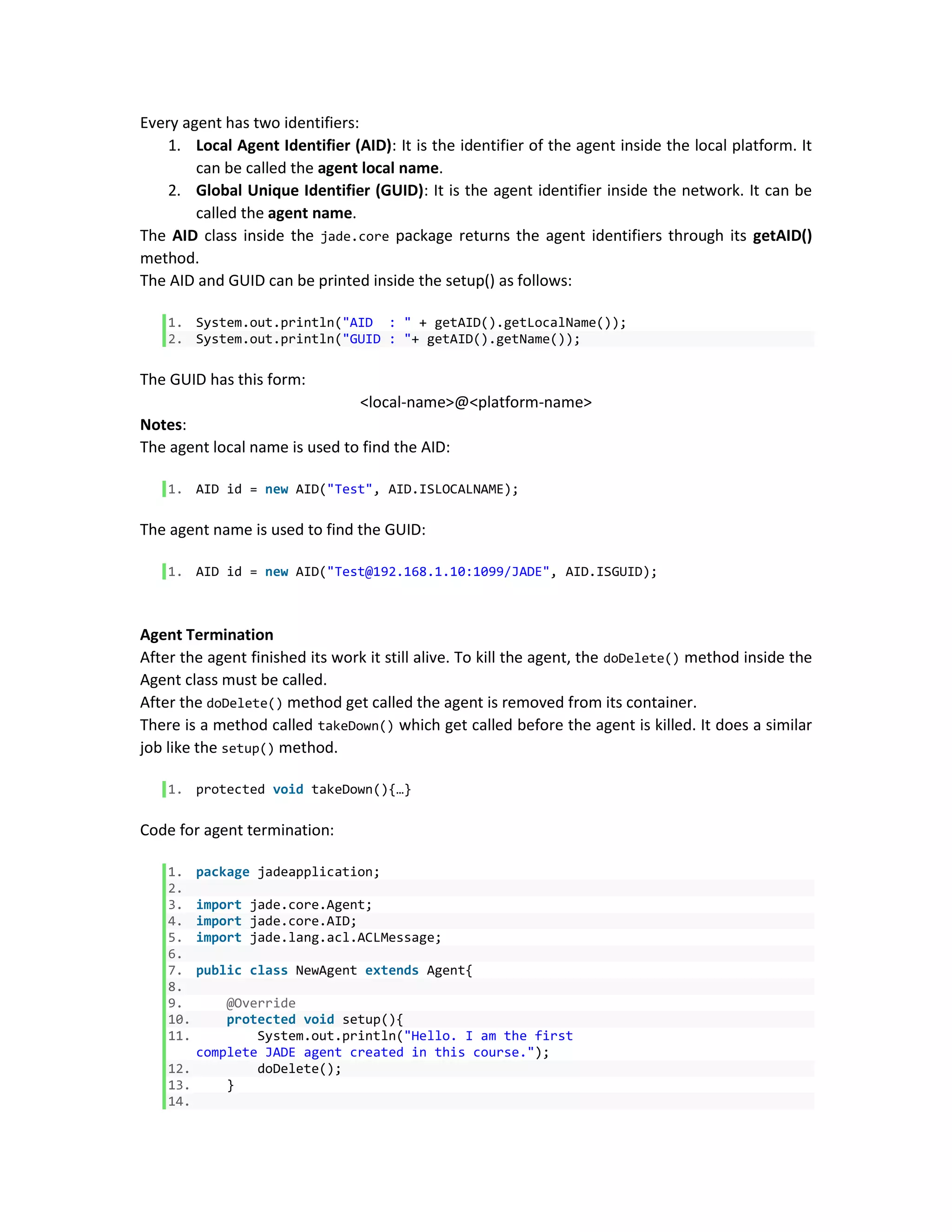 Introduction to JADE (Java Agent DEvelopment) Framework | PDF