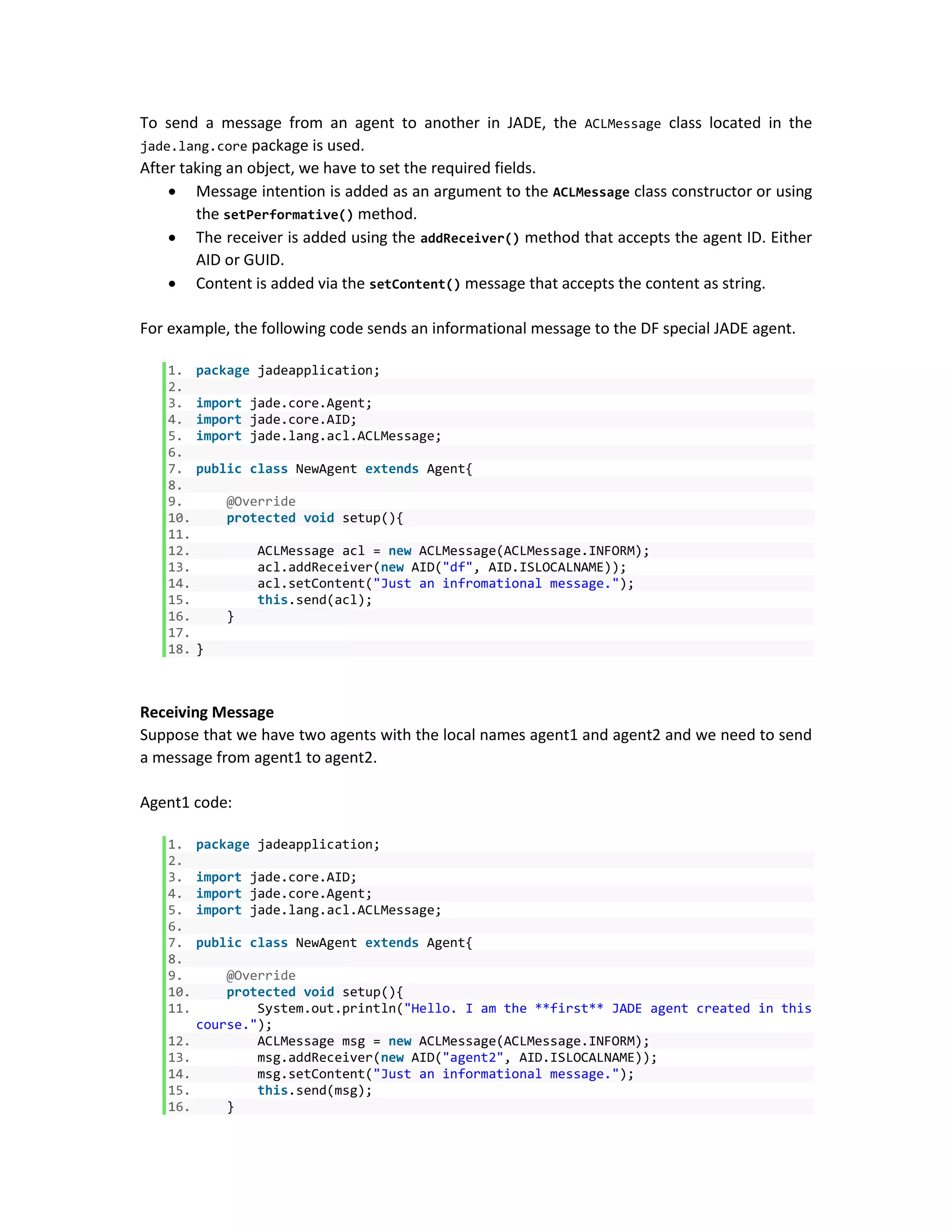 Introduction to JADE (Java Agent DEvelopment) Framework | PDF