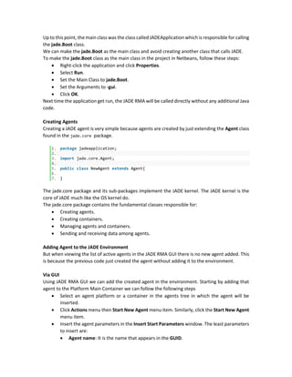 Introduction to JADE (Java Agent DEvelopment) Framework | PDF