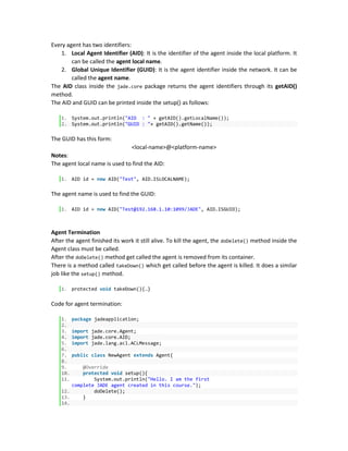 Introduction to JADE (Java Agent DEvelopment) Framework | PDF