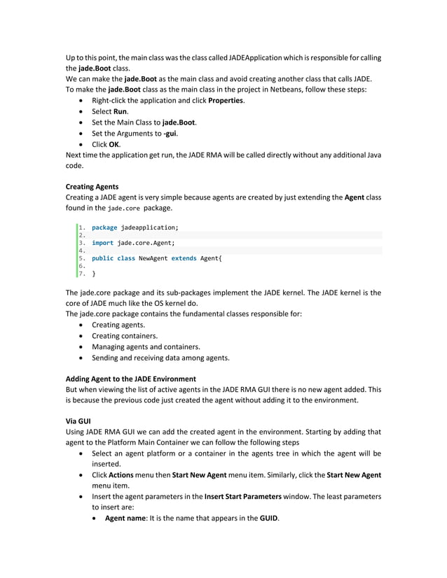 Introduction to JADE (Java Agent DEvelopment) Framework | PDF