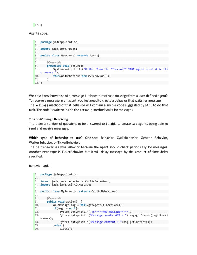 Introduction to JADE (Java Agent DEvelopment) Framework | PDF