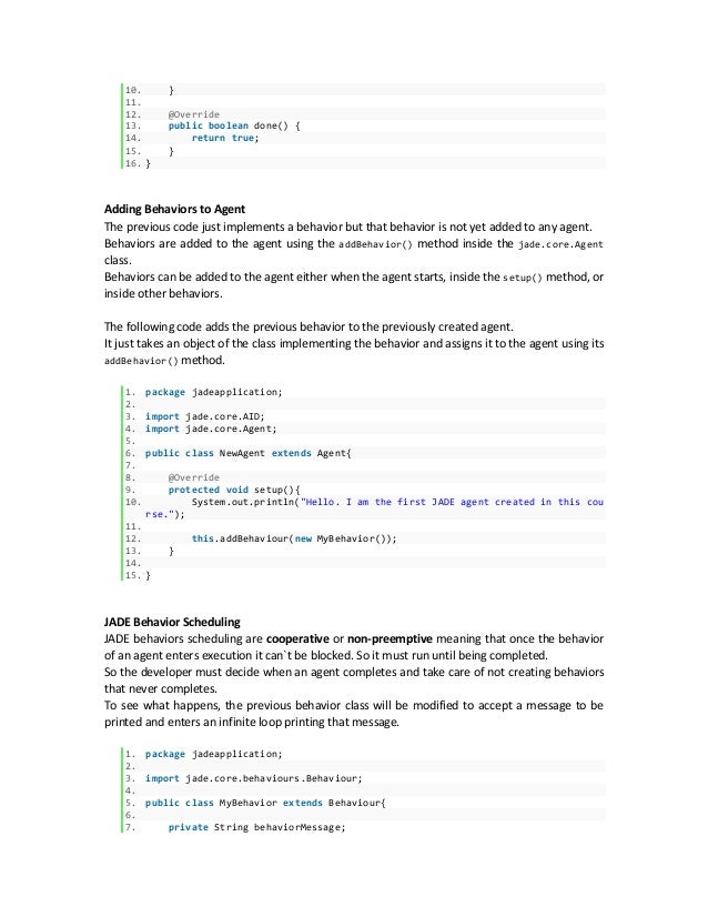 Introduction To Jade Java Agent Development Framework