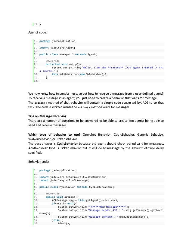 Introduction to JADE (Java Agent DEvelopment) Framework