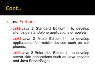 Introduction to java | PPT