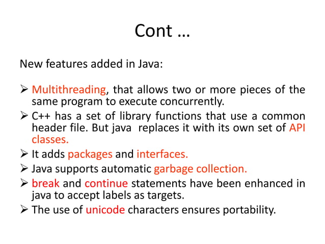 Introduction To Java Ppt