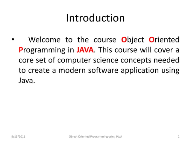 Introduction to java | PPT