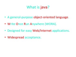 Introduction to java | PPT